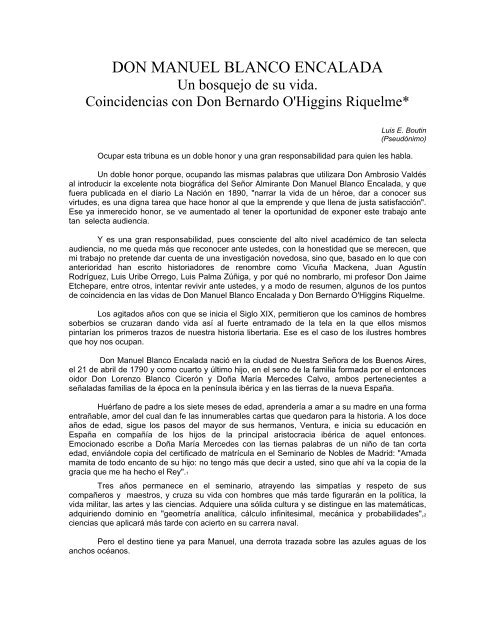 DON MANUEL BLANCO ENCALADA - Revista de Marina