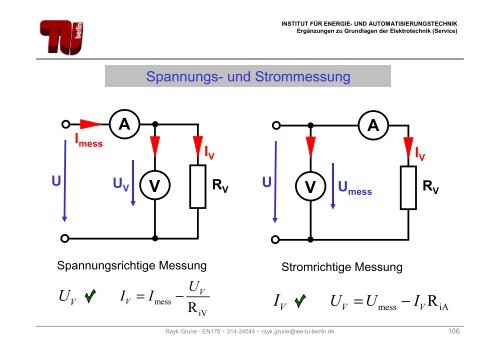 U I mess A U V Spannungs-