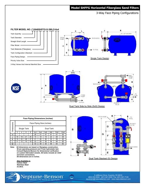 Model SHFFG Horizontal Fiberglass Sand Filters - Endless Summer ...