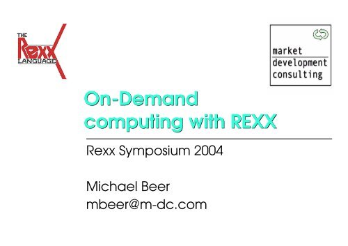 Applications - The Rexx Language Association