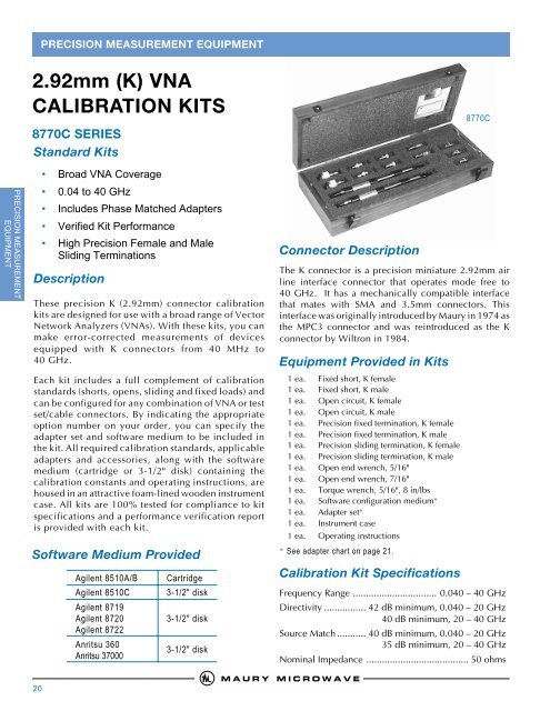 BNC VNA CALIBRATION KITS