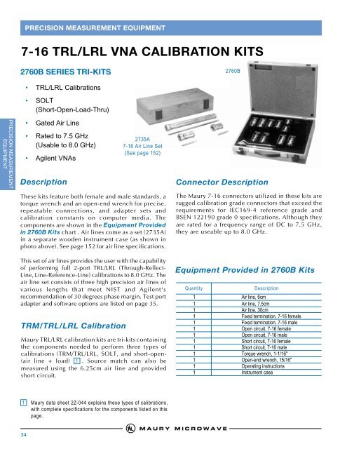 7mm TRL CALIBRATION KITS
