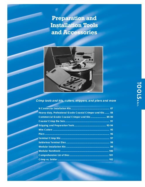 Preparation and Installation Tools and Accessories - RF Connectors
