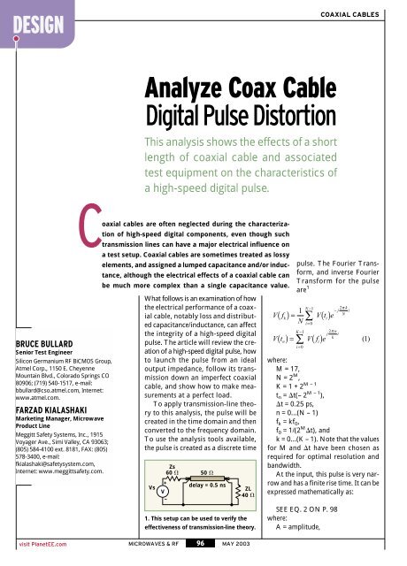 Analyze Coax Cable DigitalPulseDistortion