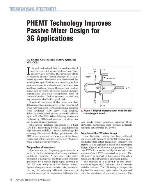 PHEMT Technology Improves Passive Mixer Design for 3G ...