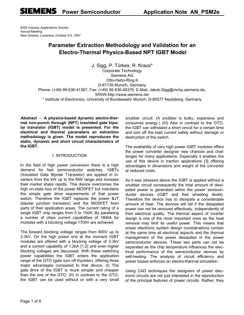 Power Semiconductor Application Note AN_PSM2e Parameter ...
