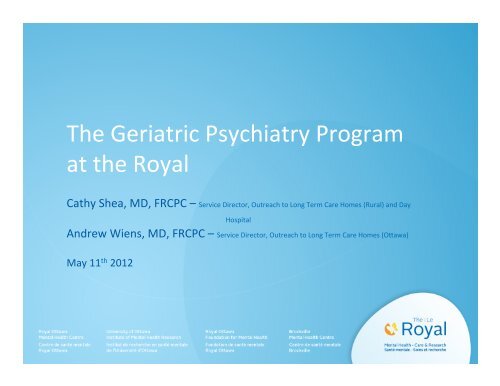 Presentation 1 - Regional Geriatric Program of Eastern Ontario