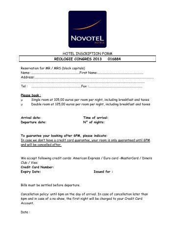 Individual Reservation Form PERSONAL DETAILS Guest name: Mr ...