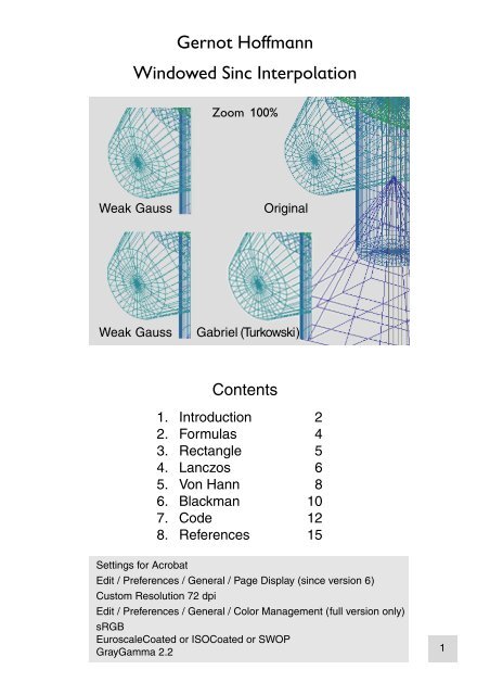 Gernot Hoffmann Windowed Sinc Interpolation Gernot Hoffmann Windowed Sinc Interpolation