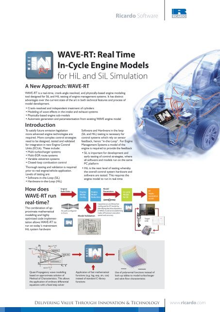 WAVE-RT: Real Time In-Cycle Engine Models for HiL and ... - Ricardo