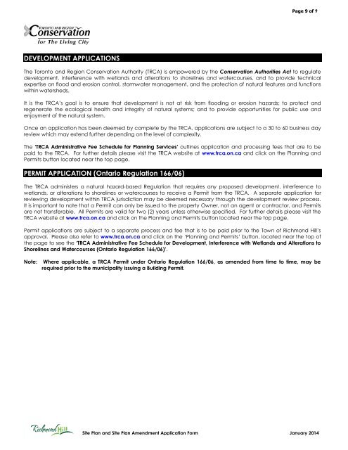 SITE PLAN APPLICATION AND