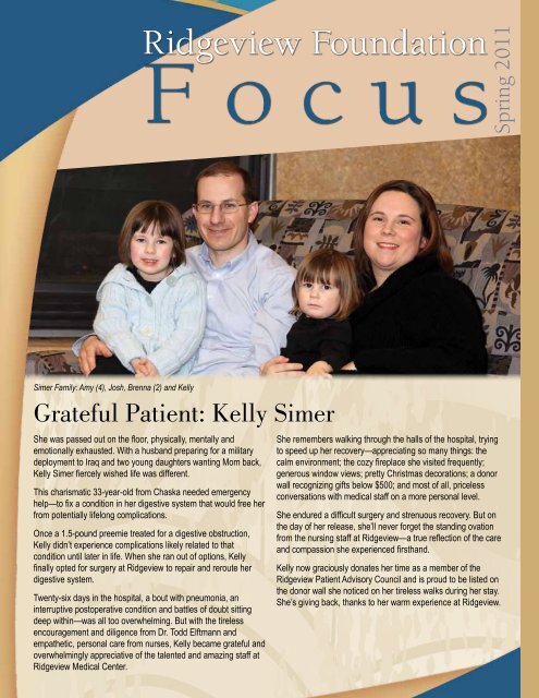 Foundation Focus - Spring 2011 - Ridgeview Medical Center