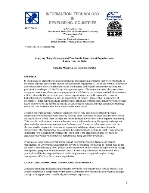 Applying Change Management Practices in Government - Wipro