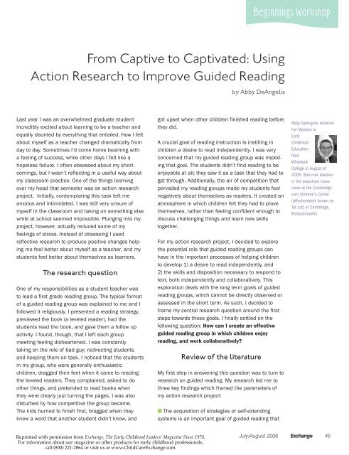 Using Action Research to Improve Guided Reading