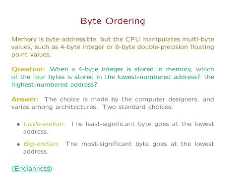 Endian byte order, character & text encodings