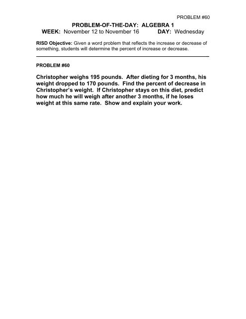 PROBLEM-OF-THE-DAY: ALGEBRA 1