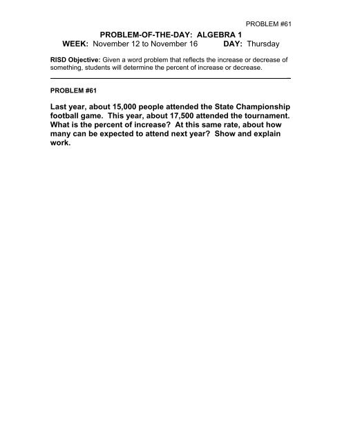 PROBLEM-OF-THE-DAY: ALGEBRA 1