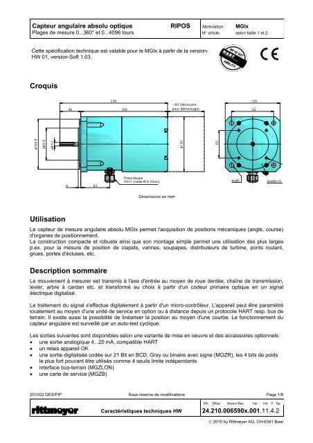 Absolutdrehegeber resistiv/optisch RIPOS - Rittmeyer