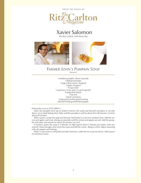 Xavier salomon - Ritz-Carlton