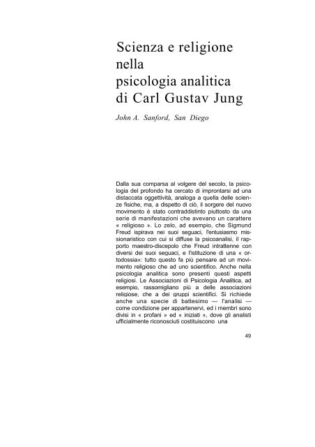Scienza e religione nella psicologia analitica di Carl Gustav Jung