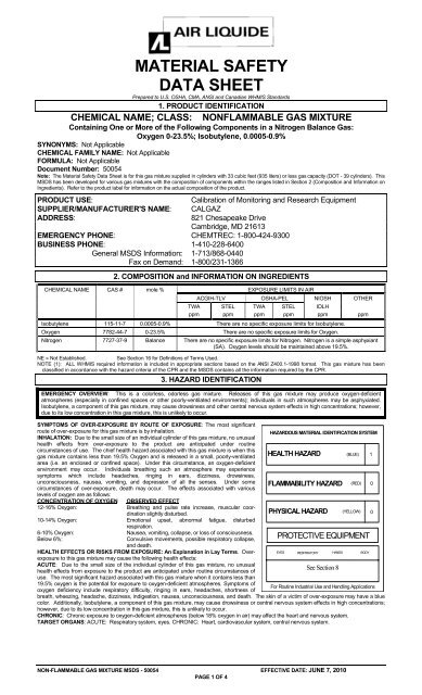 MSDS - 50054 - RKI Instruments