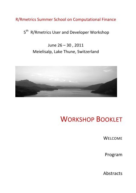 WORKSHOP BOOKLET - Rmetrics
