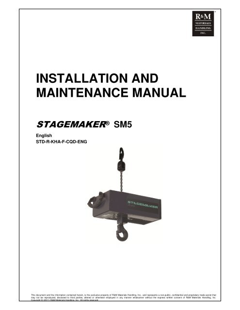 Stagemaker Compact Concert Hoist SM5 - R&M Materials Handling ...