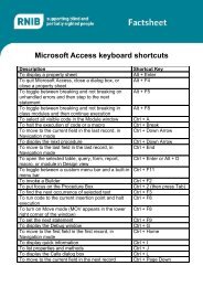 JAWS keyboard shortcuts Desktop shortcut keys - RNIB