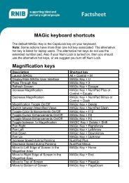 Zoomtext shortcut keys User Interface Commands Magnifier ... - RNIB
