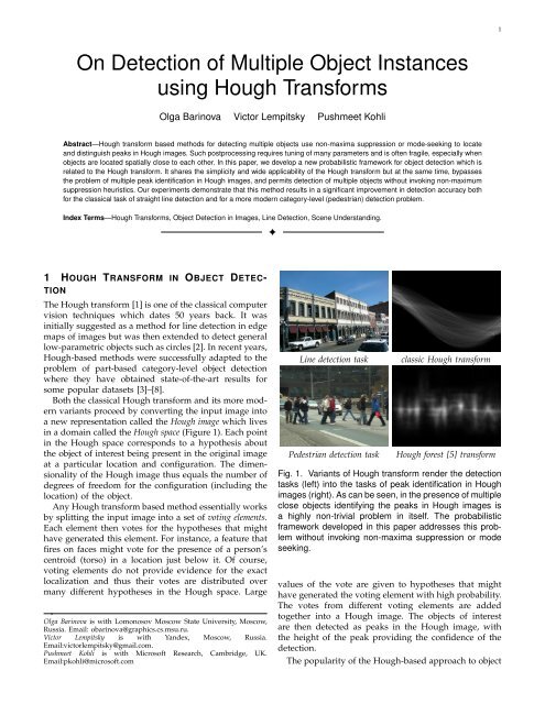 On Detection Of Multiple Object Instances Using Hough Transforms
