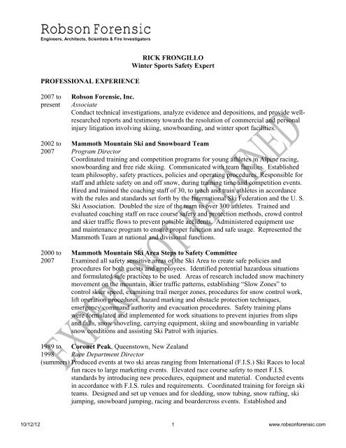 Rick Frongillo - Robson Forensic, Inc.