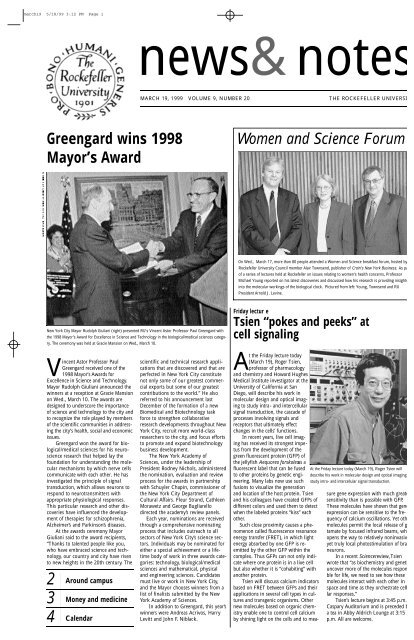 March 19, 1999 - The Rockefeller University