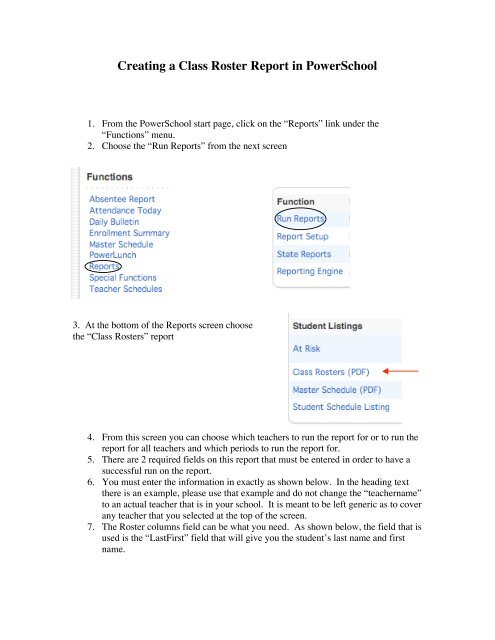 Creating a Class Roster Report in PowerSchool