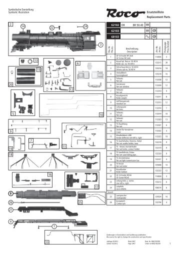 Ersatzteilblatt - Roco