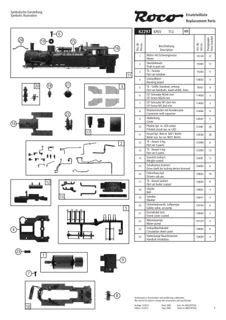 Ersatzteilblatt - Roco