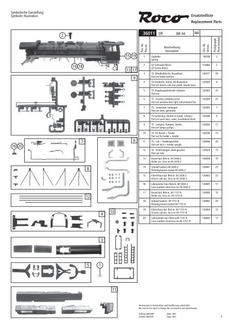 Roco Spare Parts List | Reviewmotors.co