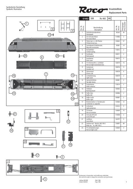 Spare part list - Roco