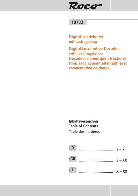 Digital-Lokdekoder Digital Locomotive Decoder Décodeur ... - Roco