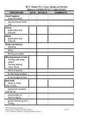 PHYSICAL THERAPY ASSISTANT (PTA) SKILLS CHECKLIST