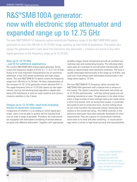 R&S®SMB100A generator: now with electronic ... - Rohde & Schwarz