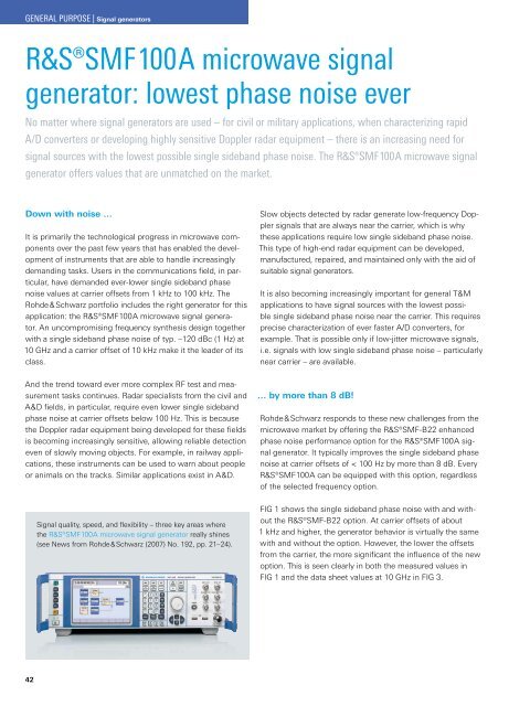 R&S®SMF100A microwave signal generator ... - Rohde & Schwarz