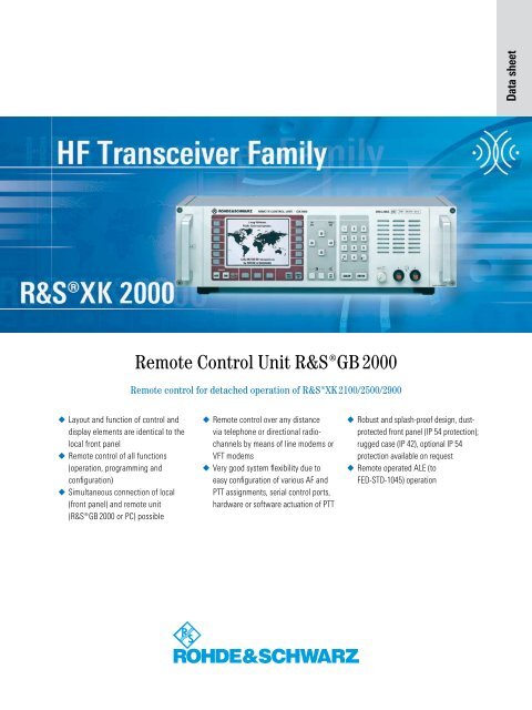 Remote Control Unit R&S GB 2000 - Rohde & Schwarz