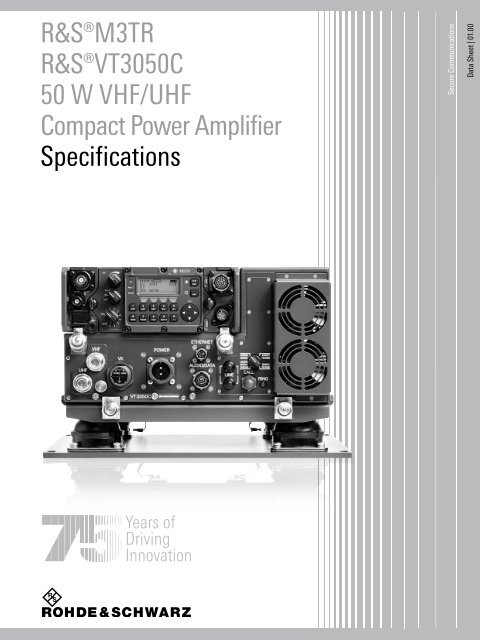 R&S M3TR R&S VT3050C 50 W VHF/UHF ... - Rohde & Schwarz