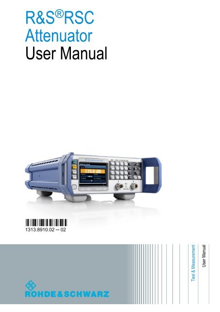 R&S RSC Attenuator - User Manual - Rohde & Schwarz