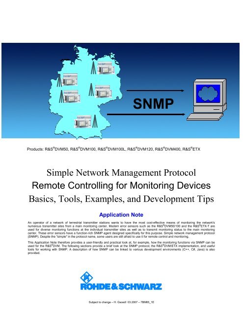 Simple Network Management Protocol Remote ... - Rohde & Schwarz