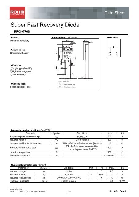 RFX10TF6S : Diodes - Rohm