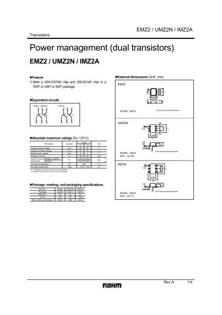EMZ2,UMZ2N,IMZ2A : Transistors - Rohm