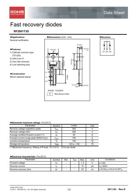 RF2001T3D : Diodes - Rohm