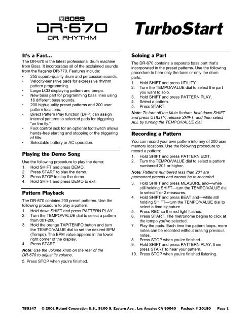 DR-670 TurboStart (PDF) - Boss