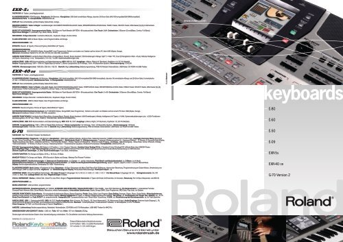 E-80 E-60 E-50 E-09 EXR-5S EXR-40 OR G-70 Version 2 - Roland ...
